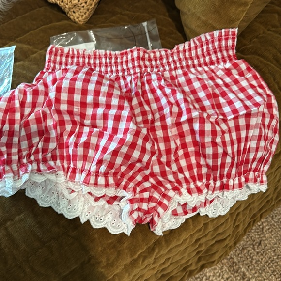 Cider | Shorts | Nwt Cider Red White Gingham Bloomers Micro Shorts M ...
